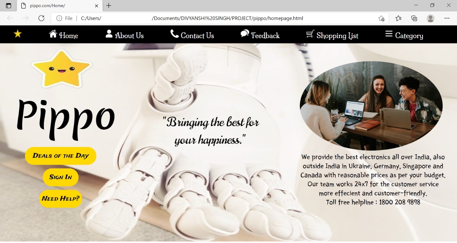 GitHub - DivyanshiSingh1/pippo-fiesta: Developed a dynamic shopping website (dummy) -"PIPPO" as ...