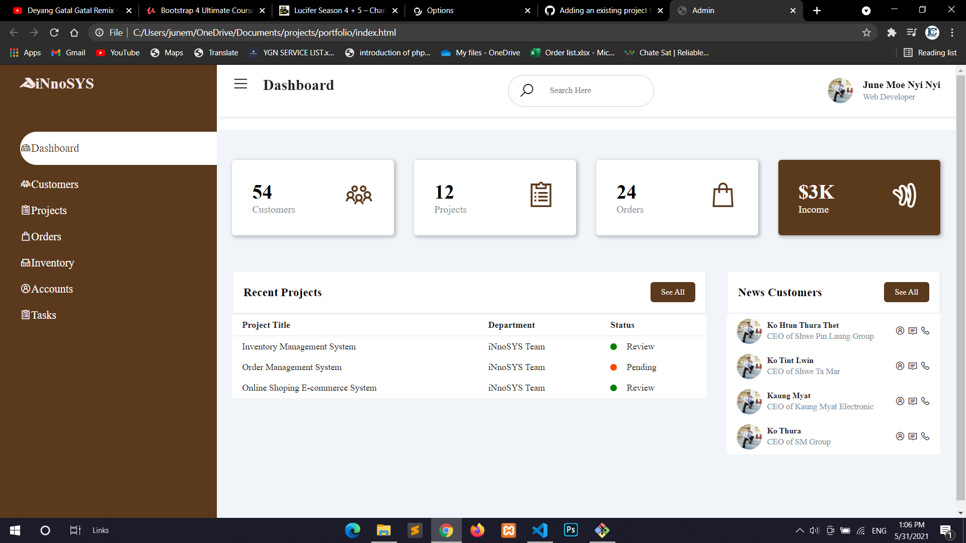 GitHub - Juneict/Respnsive-Portfilio-Dashboard: dashboard portfilio