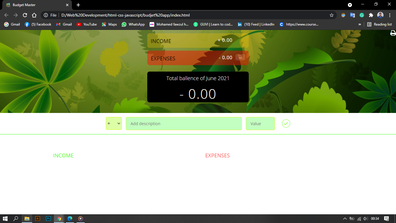 GitHub - fawzulhaq/Budjet-App: Web based Income and Expenses calculating application