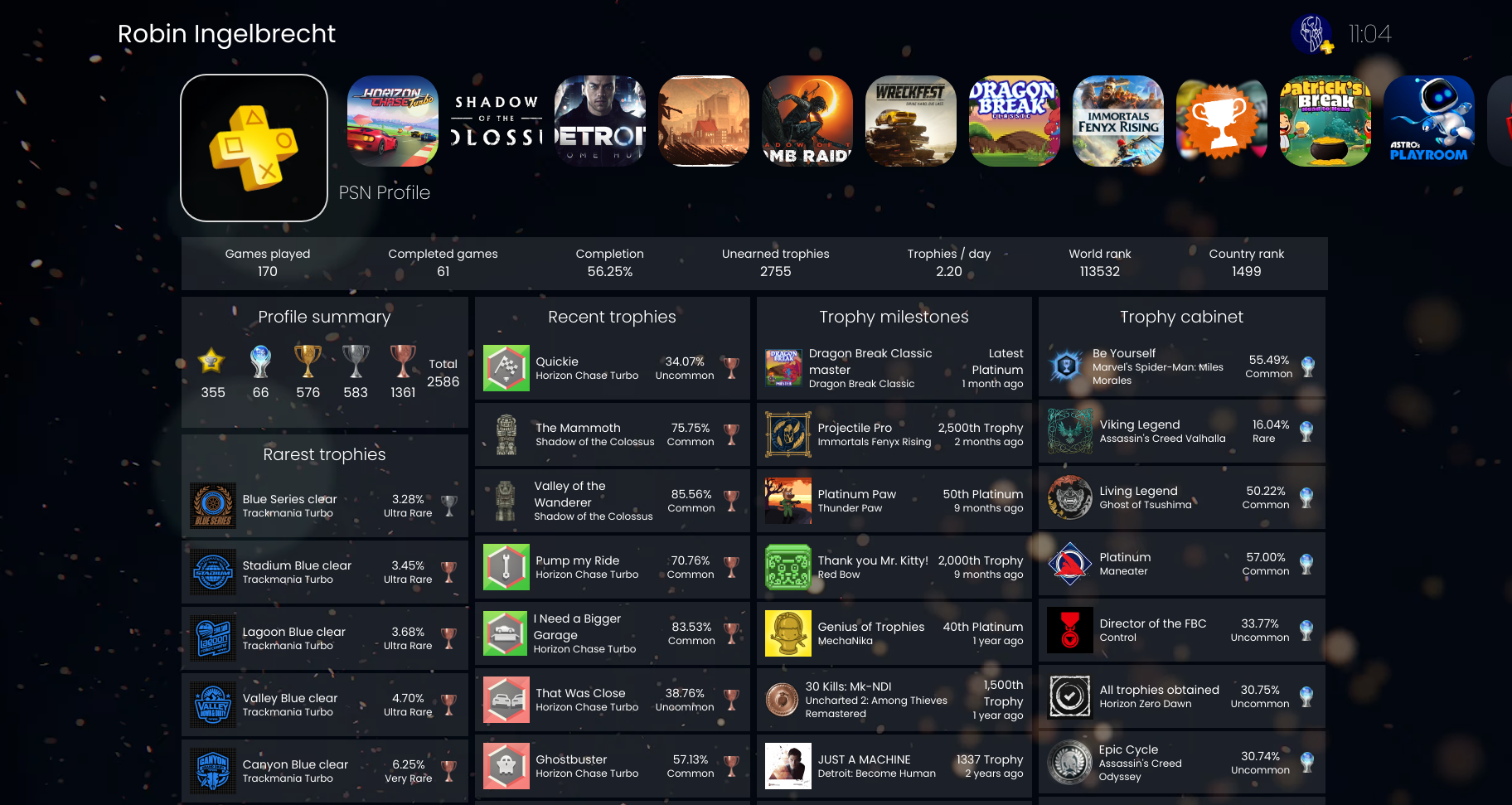 GitHub - robiningelbrecht/psnprofiles-playstation-5-ui: Create PS5 like ...