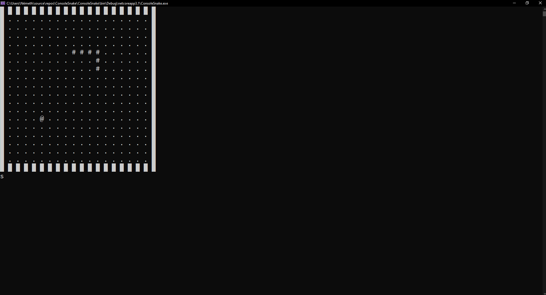 GitHub - Internal-Bleeding/ConsoleSnake: A simple console version of snake made in c#