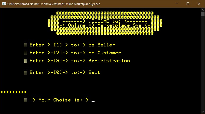 GitHub - AhmedNasser1601/Online-Marketplace-Sys-cpp: System to Manage ...