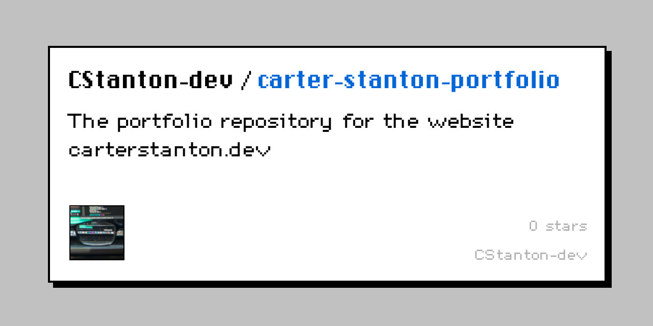 GitHub - CStanton-dev/carter-stanton-portfolio: The portfolio ...
