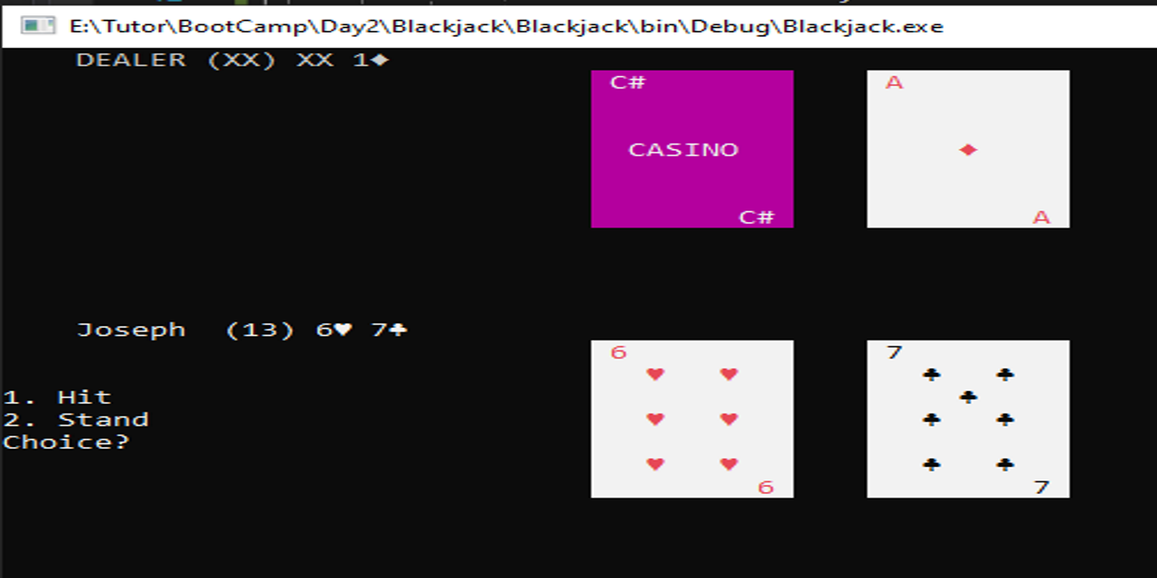 GitHub - csharpcodetutor/Blackjack_Camp: C# Black Jack Game. Working ...