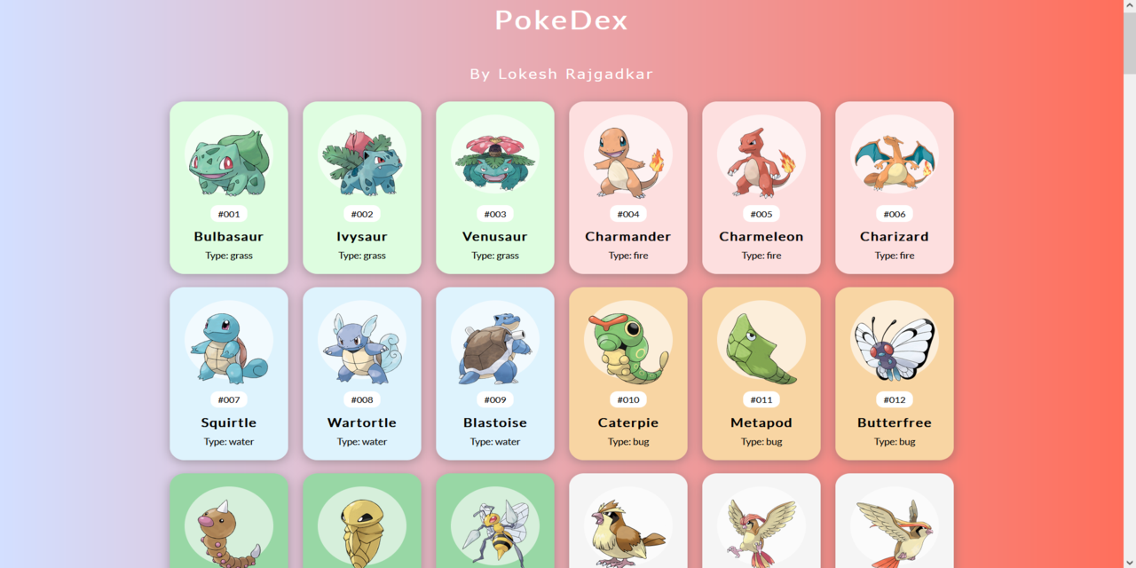 Github Lokeshrajgadkarpokedex By Lokeshrajgadkar This Is A Simple Pokedex Project Build 