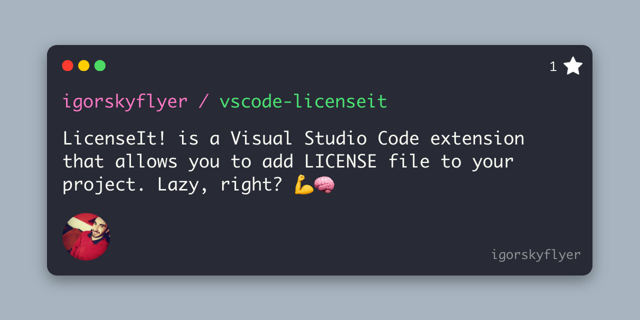 GitHub - igorskyflyer/vscode-licenseit: LicenseIt! is a Visual Studio ...