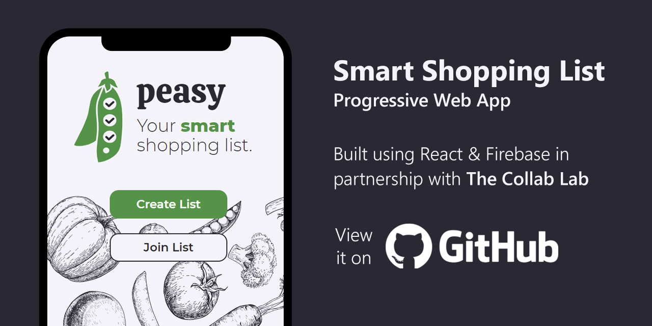 GitHub - the-collab-lab/tcl-26-smart-shopping-list: Peasy, a smart shopping list, built by The ...