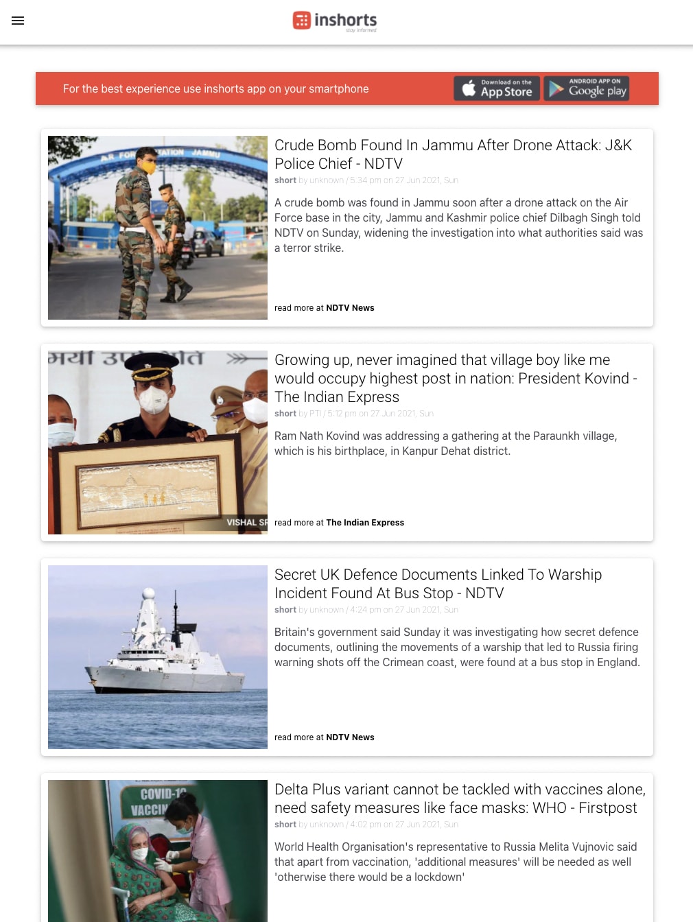 Github Nk 2021inshorts Clone Project News App Inshorts Clone Project Implemented Using 
