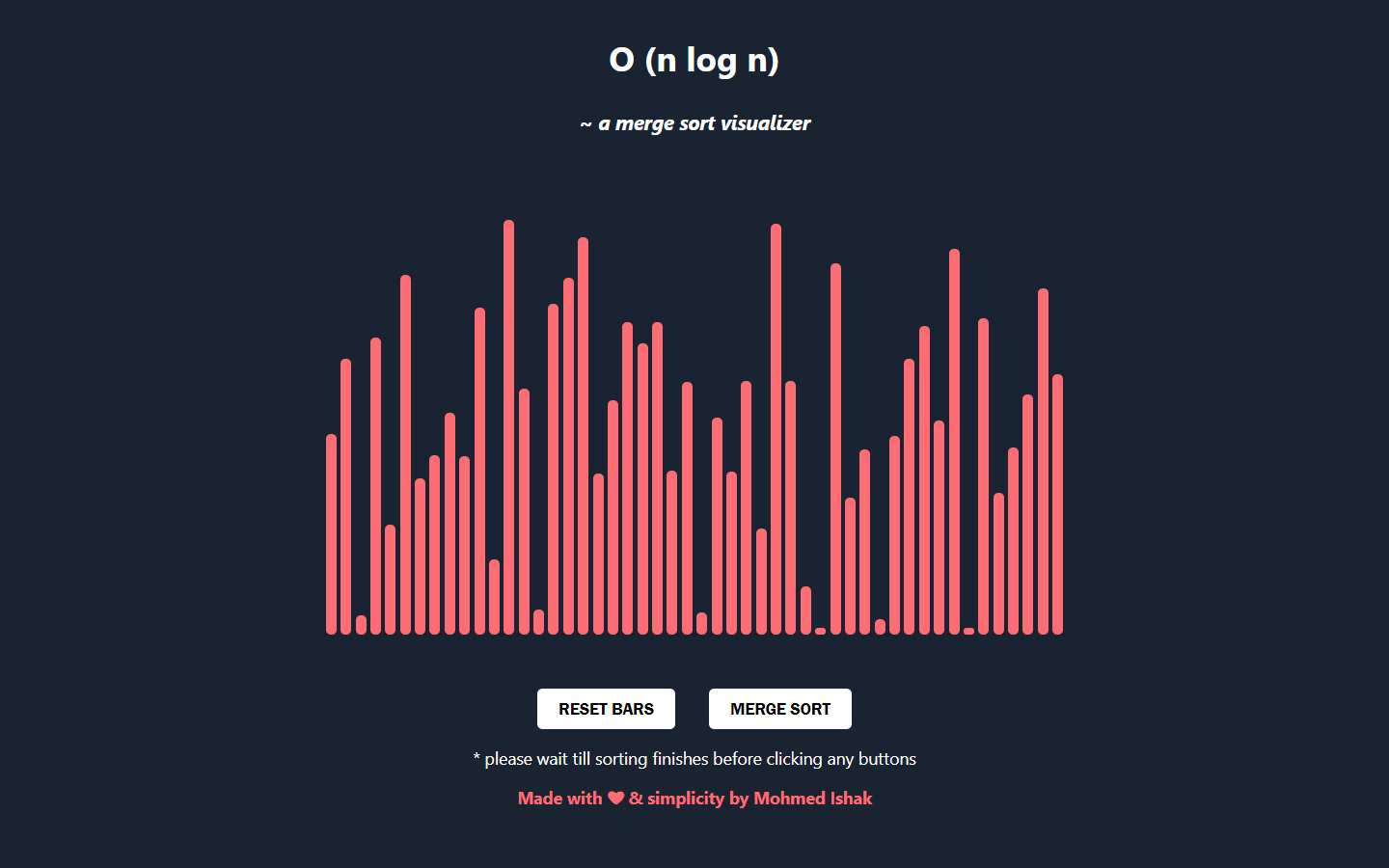 GitHub Ishakmohmed O n log n A Merge Sort Visualizer O n Log N Is