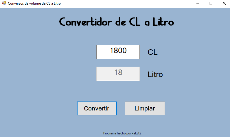 GitHub - kalg12/ConversorVolume: WindowsForms - Conversos de unidades