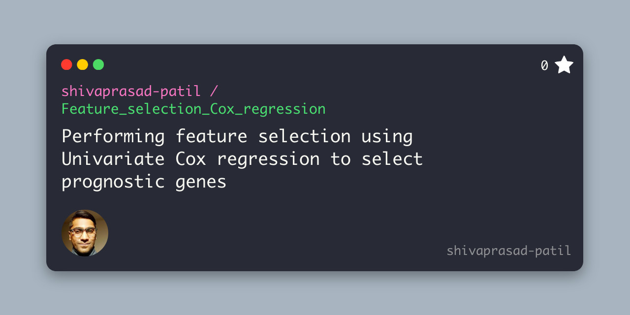 GitHub - shivaprasad-patil/Feature_selection_Cox_regression: Performing feature selection using ...