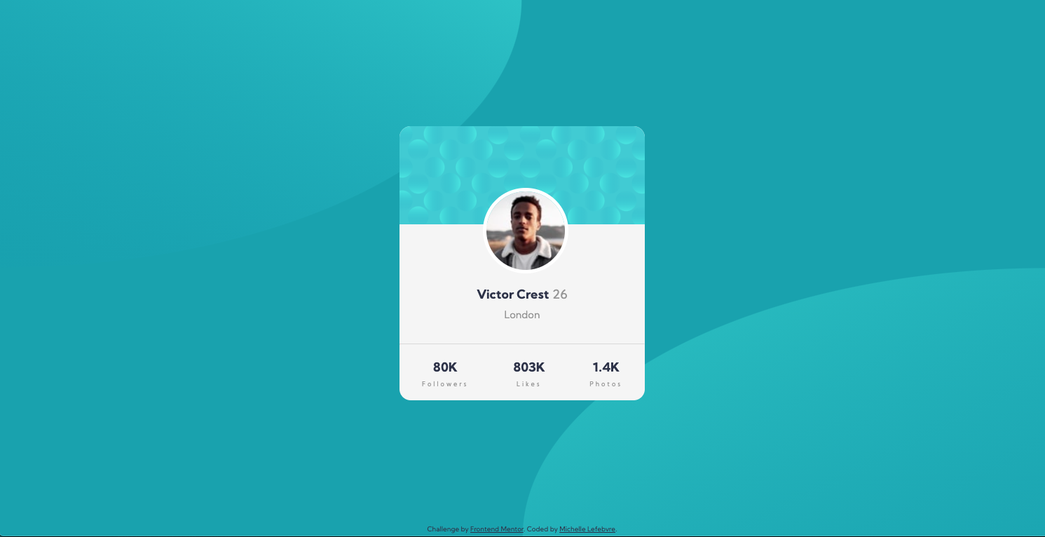 GitHub - Michelle-Lefebvre/profile-card-component: Frontend Masters ...