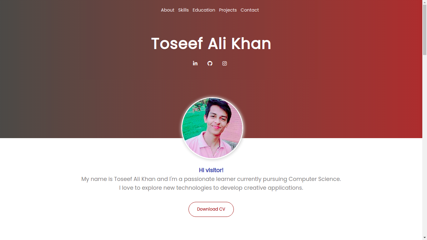 GitHub - toseefkhan403/toseefkhan403.github.io: Portfolio website built ...