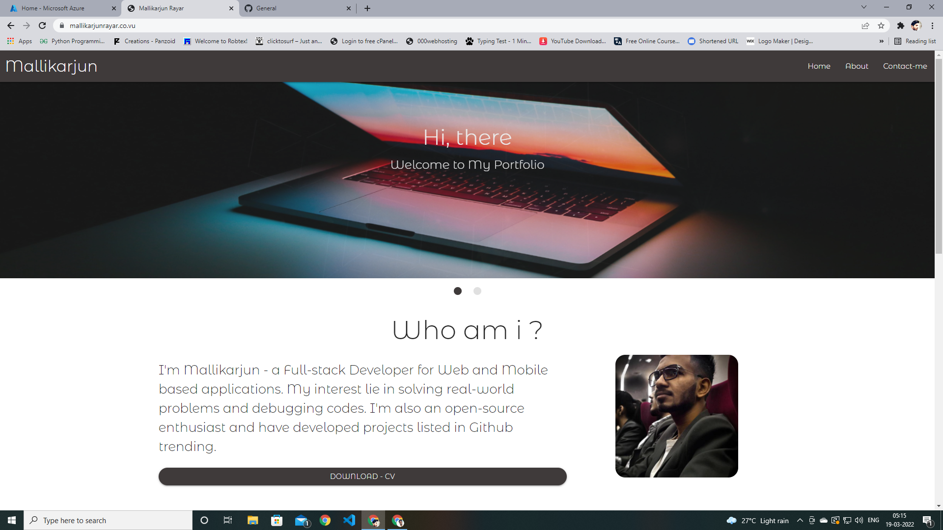 GitHub - manojrayar/portfolio: My portfolio website.