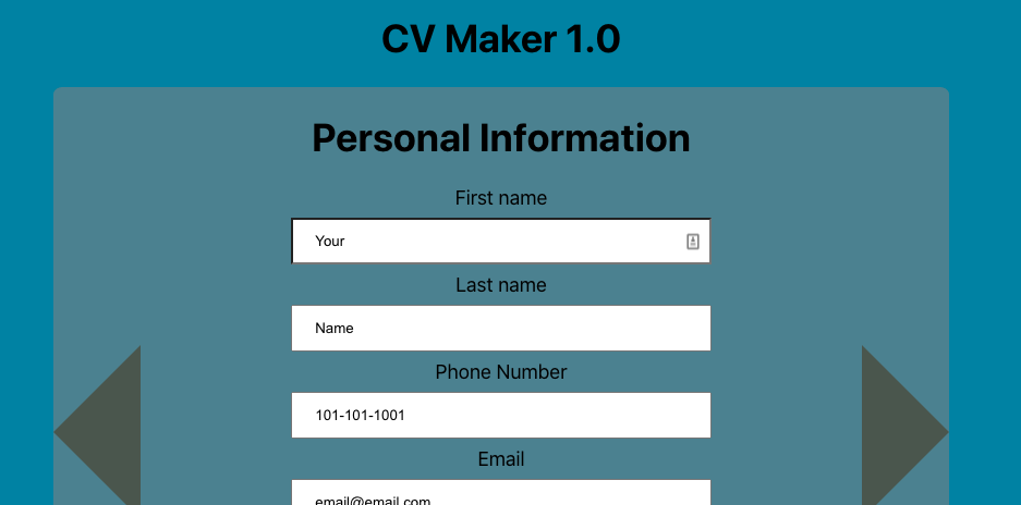 GitHub - erinjaym/cv-application: Using React to create a simple CV ...