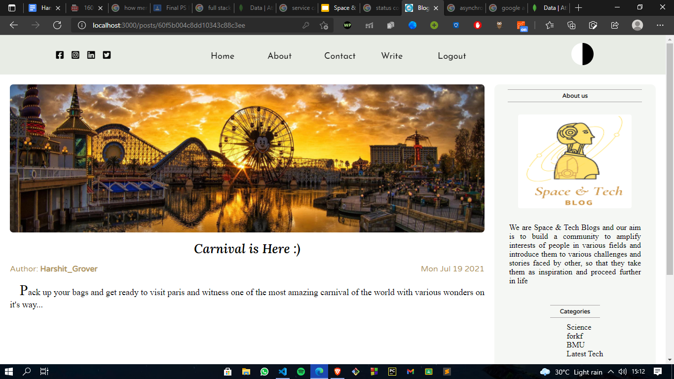 GitHub - harshitgrover06/Space-Tech-Blog-Website: This is a Full Stack ...