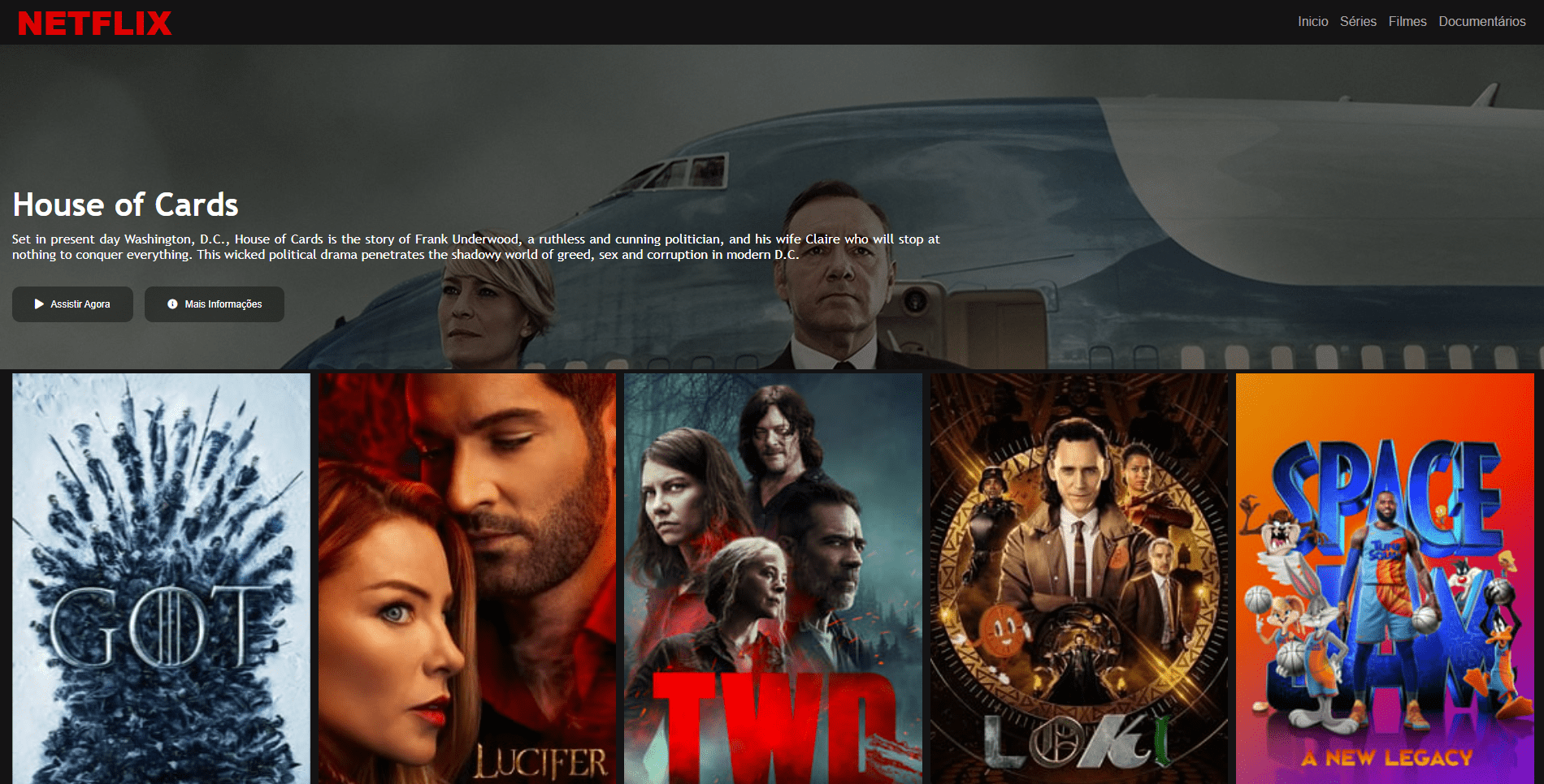 GitHub - lucasrn9/netflix-clone-DIO: Projeto clone Netflix realizado no ...