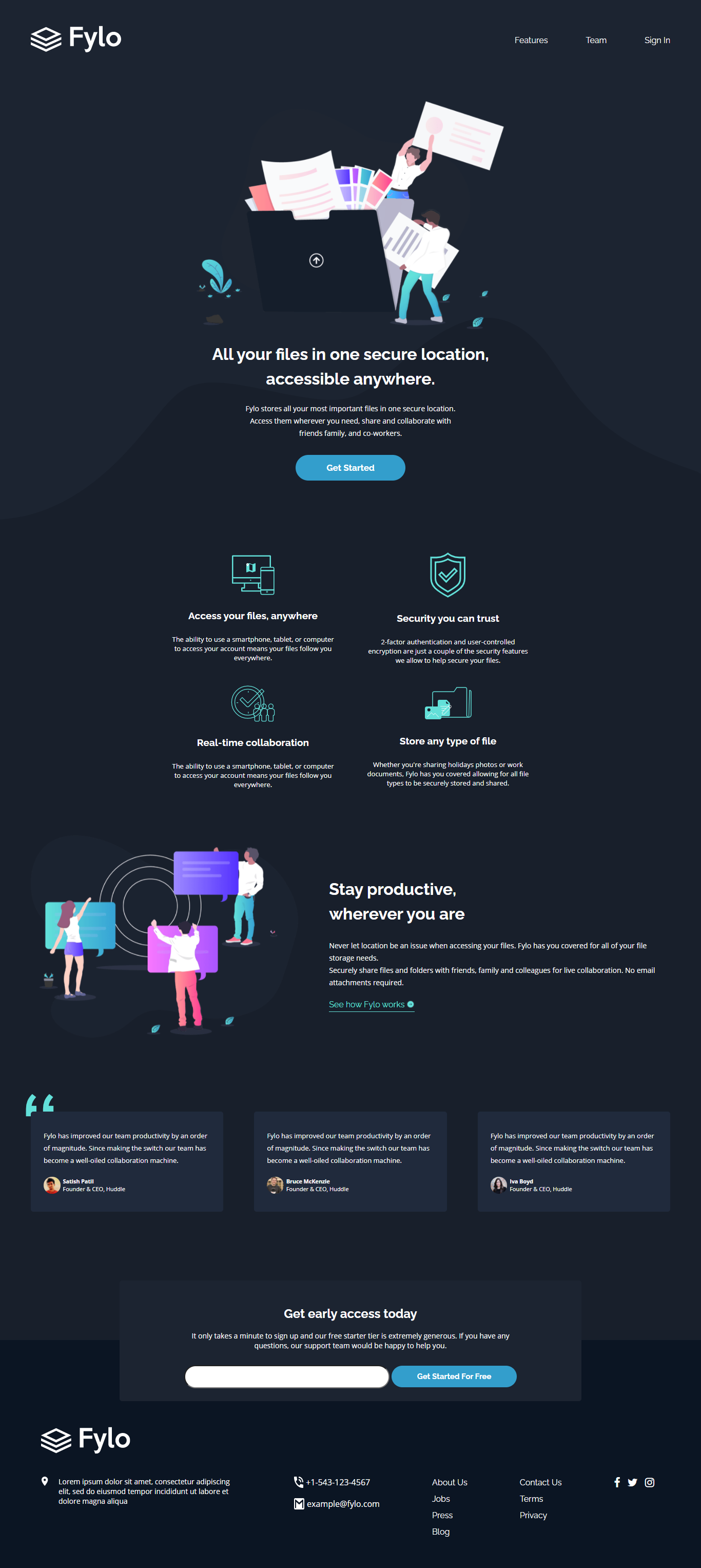 GitHub - BahubaliYh/Frontend-Mentor-Fylo-landing-page
