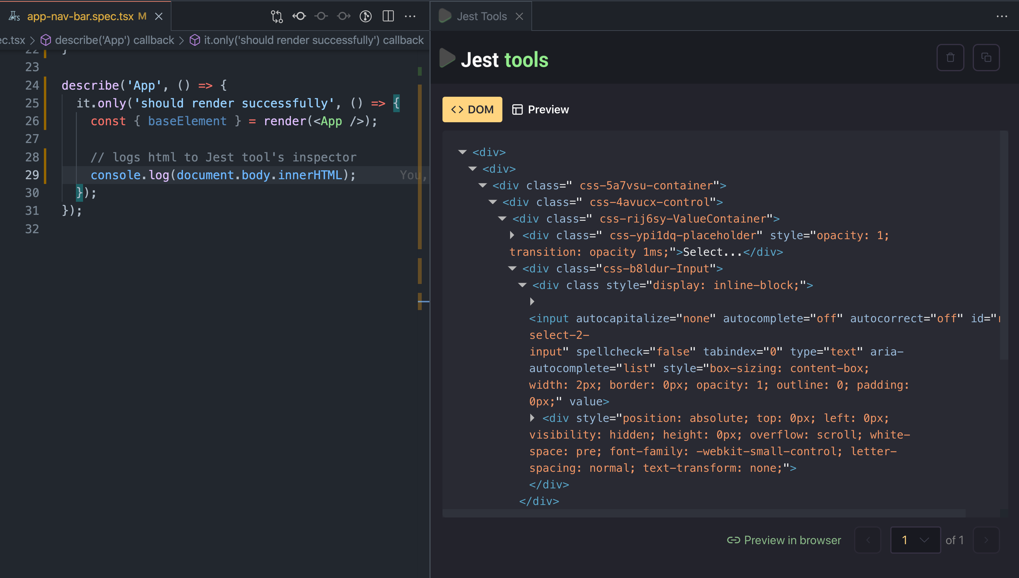 GitHub - Raathigesh/Jest-tools: 🔧 VSCode extension for inspecting DOM ...