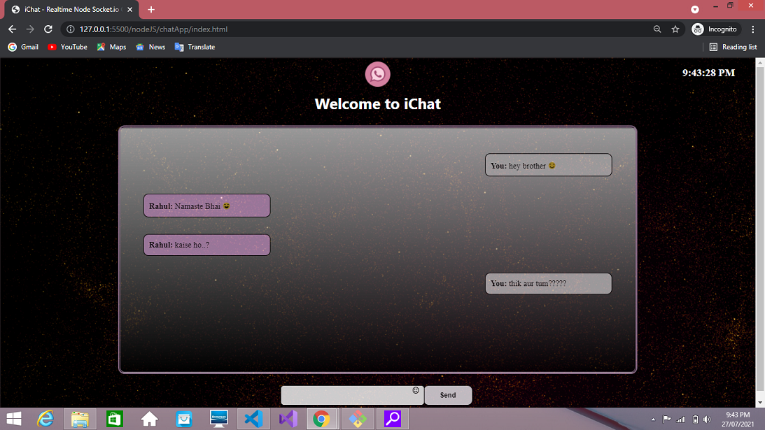 Github Rahul 612realtime Chatapp This Chatapp Is Built Using Nodejs And Socketio