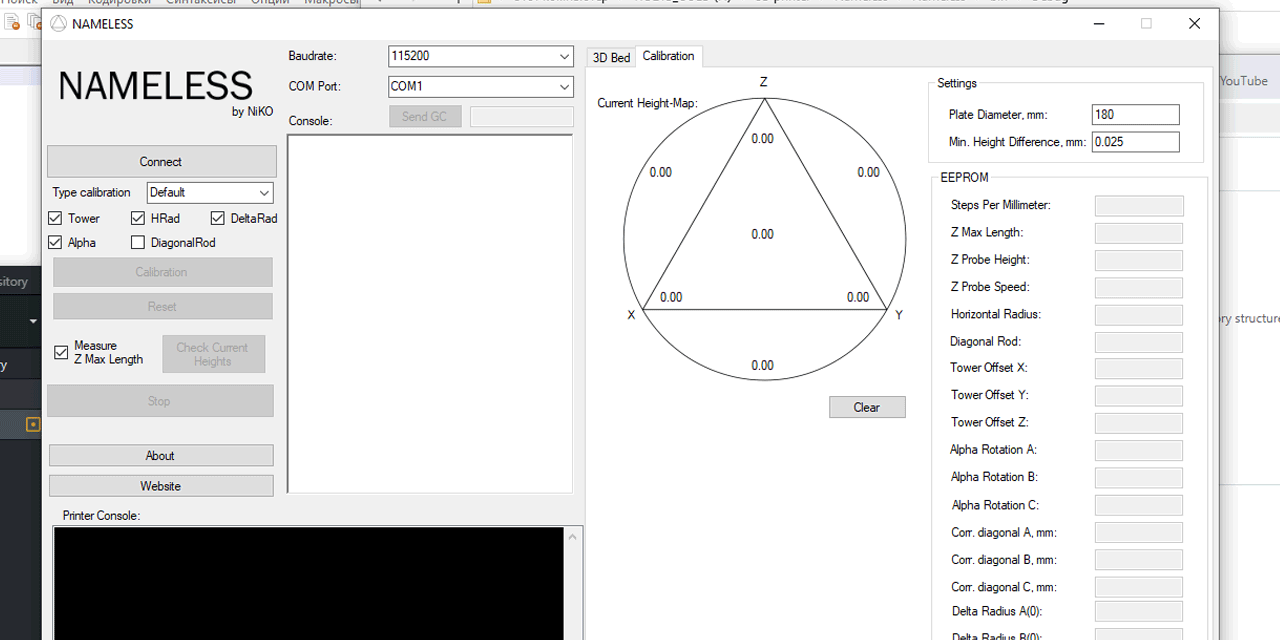 GitHub - githubniko/Nameless: Программа для калибровки дельта-принтера с прошивкой Repetier под ...