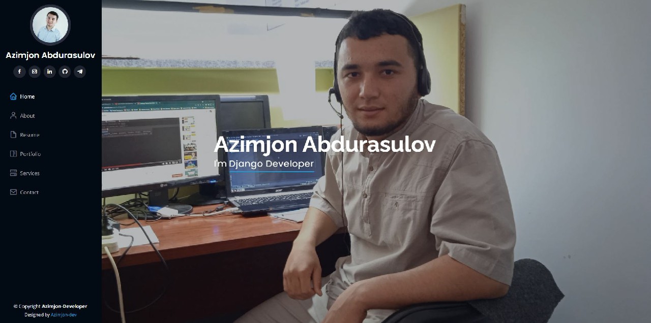 GitHub - azimxxm/Portfolio-Website-Django-SPA: This is a collection of my work, all my works and ...