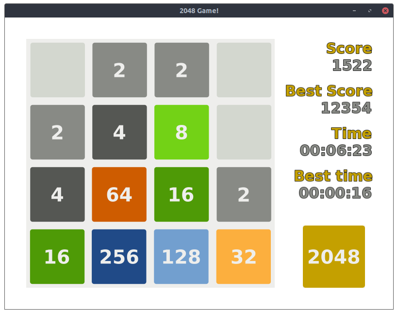 GitHub - mgrojo/play_2048: 2048 game: merge equal tiles until you add ...