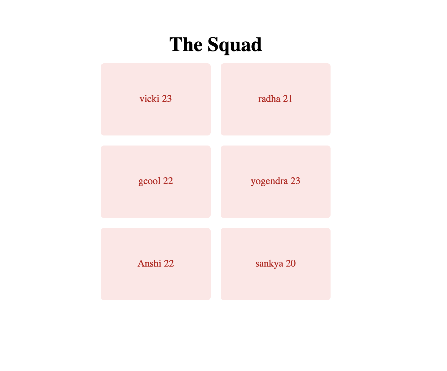 GitHub - vishwasT007/Squad-js: By using array of objects and array.map ...