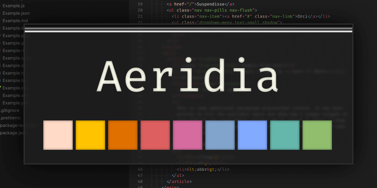 GitHub - Be-njamin/aeridia: Minimalistic VSCode Dark Color Theme