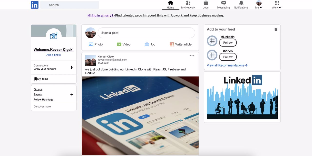 GitHub - k-cicek/LinkedinClone