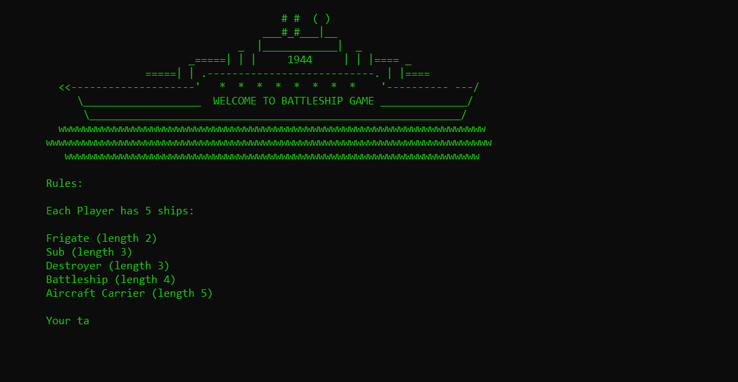 GitHub - sashaguner/Battleship: Console game written in C++