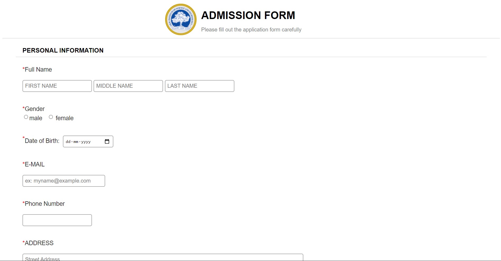 GitHub - likhith-ts/ApplicationForm-Website: My 1st Mini Project in ...