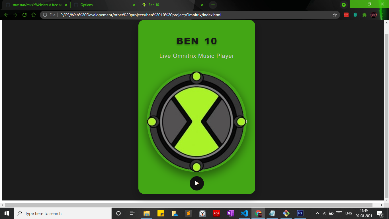 GitHub - stuvistar/Omnitrix: Live Omnitrix Animation with Sound using HTML, CSS, JavaScript