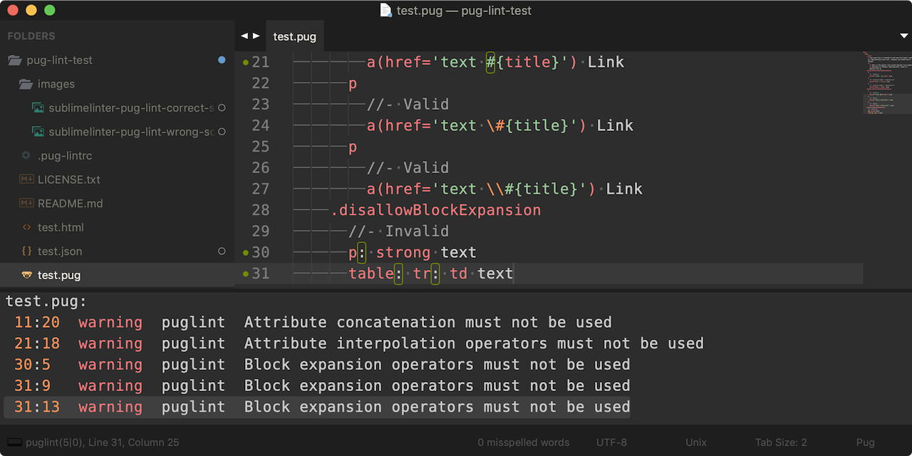 GitHub - SublimeLinter/SublimeLinter-pug-lint: SublimeLinter plugin for Pug (formerly Jade ...