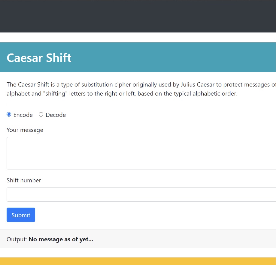 Github Collinclifforddecoder Ring Feature That Allows Users To Code And Decode Secret Messages
