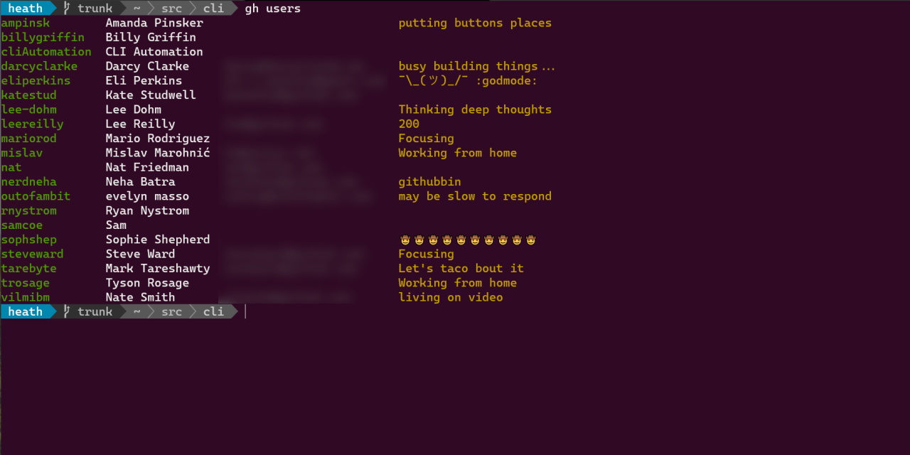 Github Heathsgh Users Github Cli Extension To List Users For A