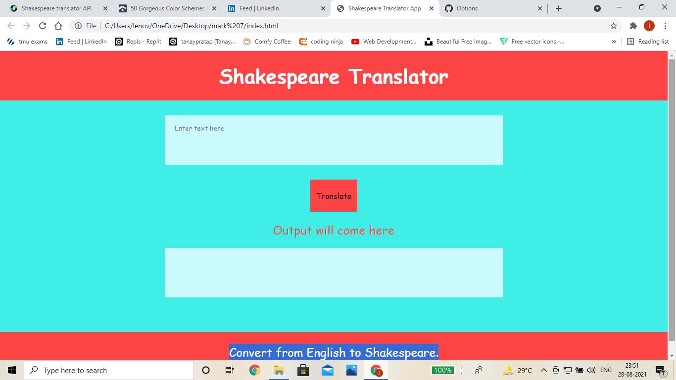 GitHub - cleverprogrammer-atufa/shakespeare-translator: This is ...