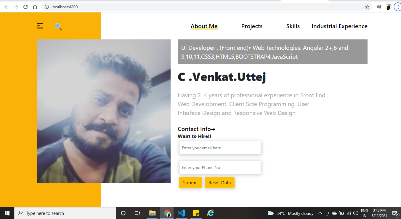 GitHub - uttej7/uttejportfolio: Having 2 .4 years of professional ...