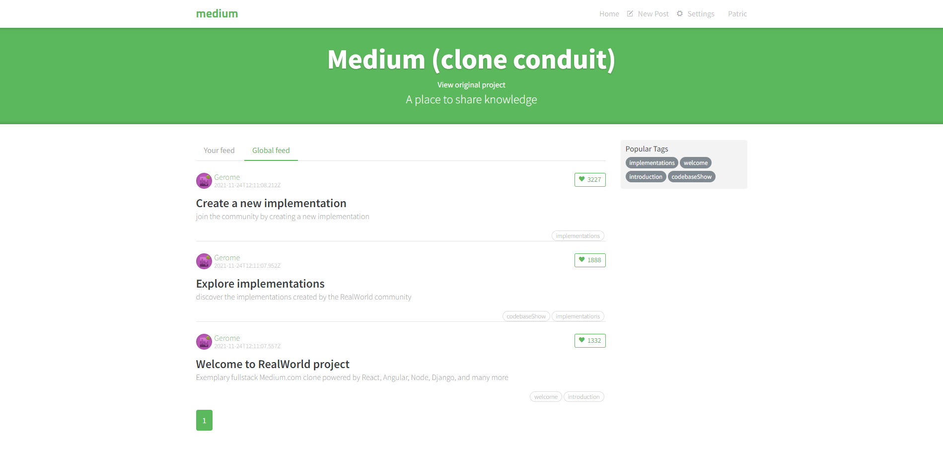GitHub - MaryK13/Medium-clone-conduit