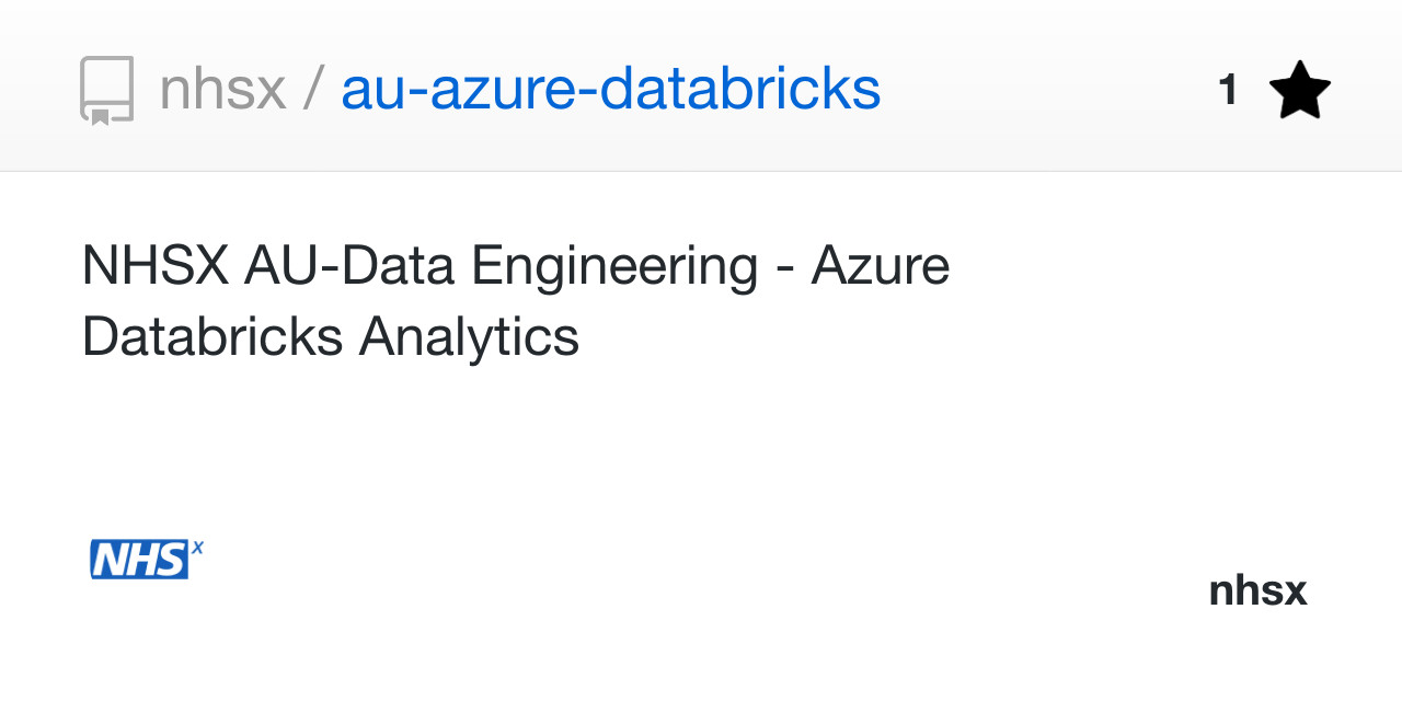GitHub - nhsx/au-azure-databricks: NHSX AU-Data Engineering - Azure ...