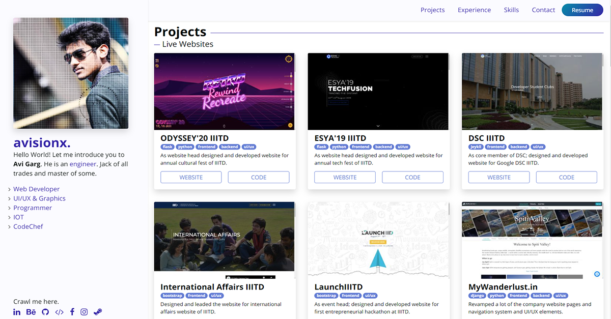 GitHub - avisionx/portfolio: 🌐 Hello World! Here's the source code of ...