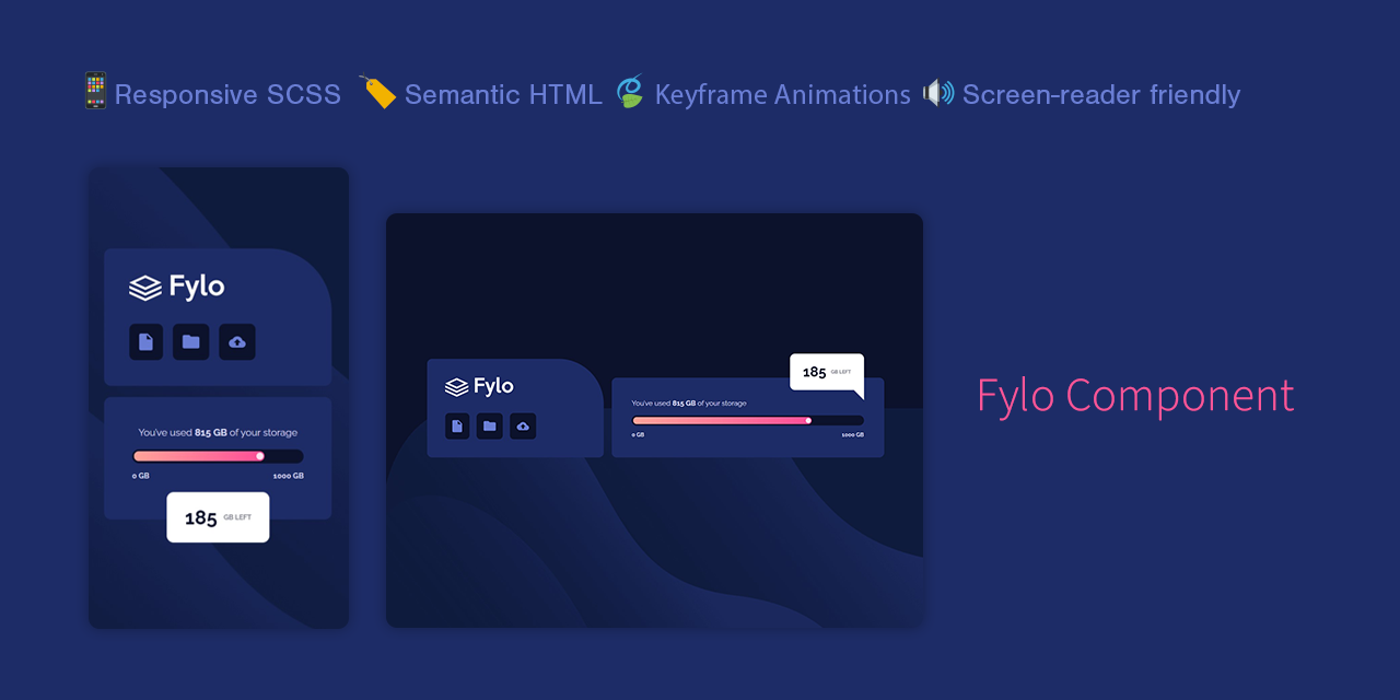 GitHub - xyeres/fylo-component: Accessible, semantic UI Component with animated progress bar and ...