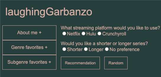 GitHub - IsaacFavila/Garbanzo: Web app for recommending shows across multiple genres, subgenres ...