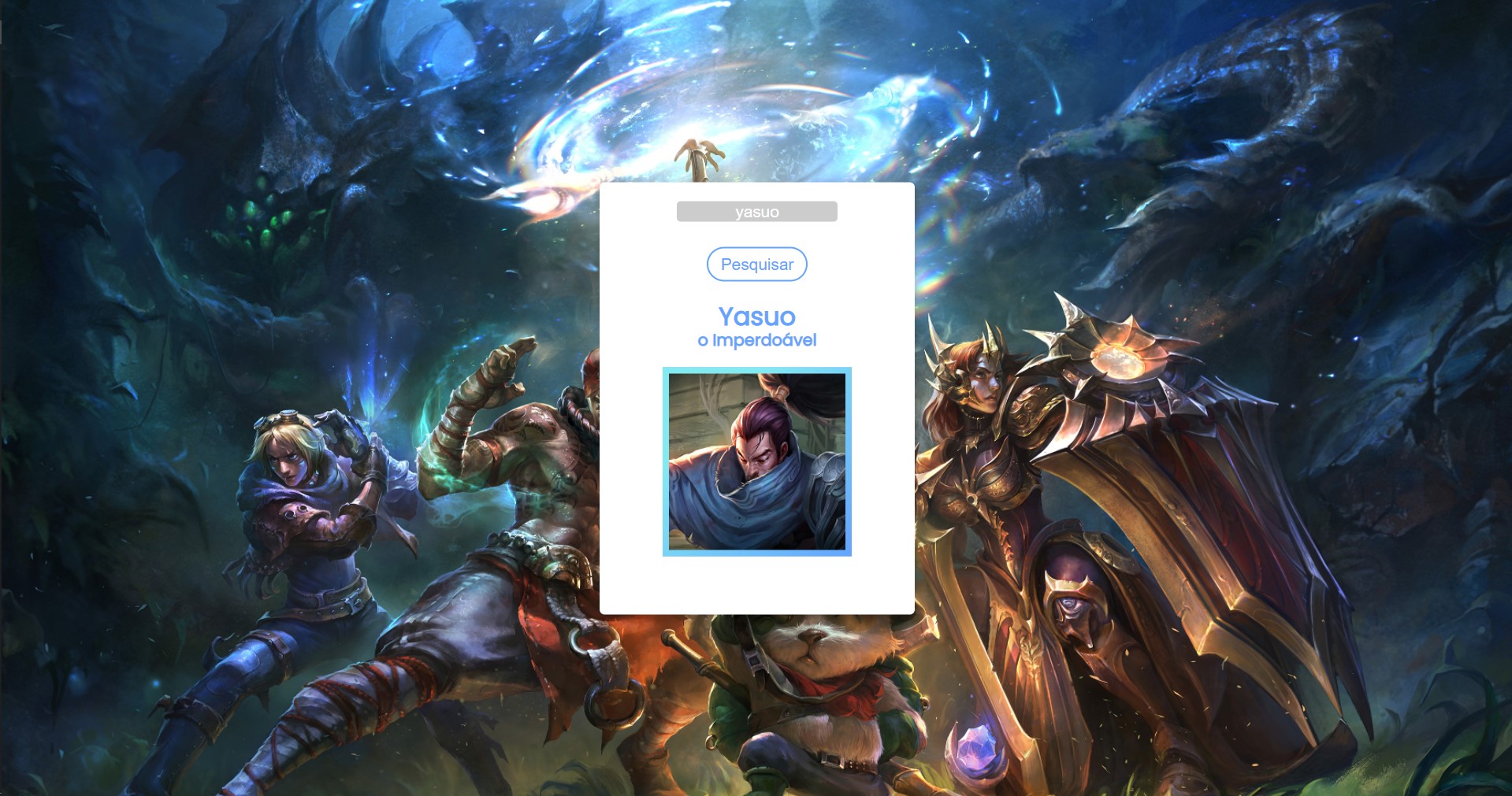 GitHub - andrecandrad/leagueoflegendsAPI---Javascript: Consulta a uma API de League of Legends e ...