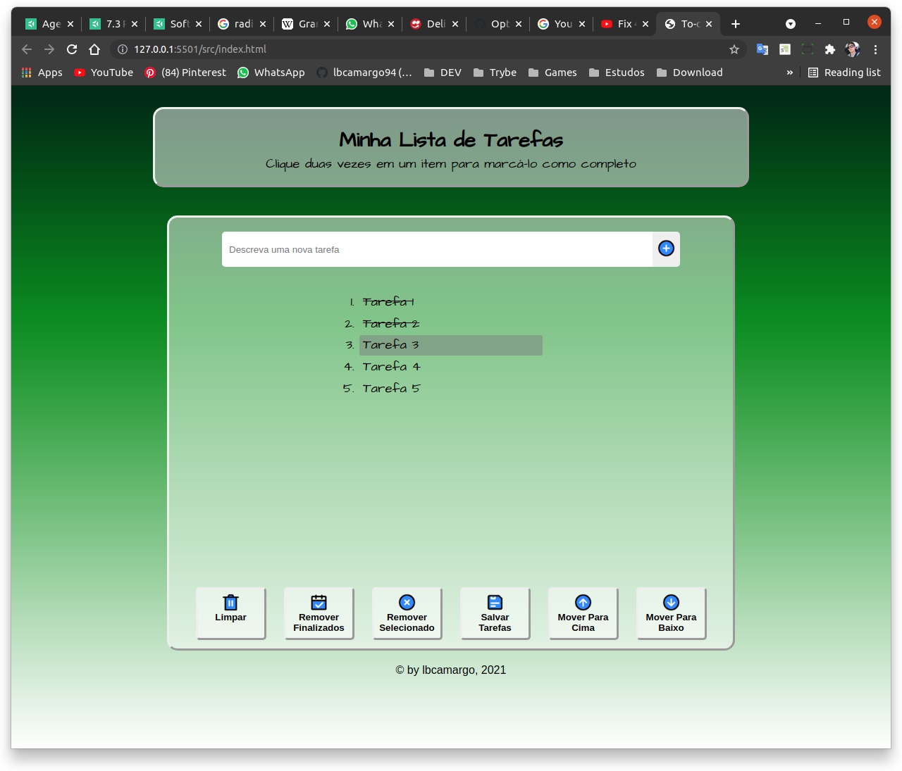 GitHub - lbcamargo94/to-do-list-v1.0.0: Um pequeno projeto proposto ...