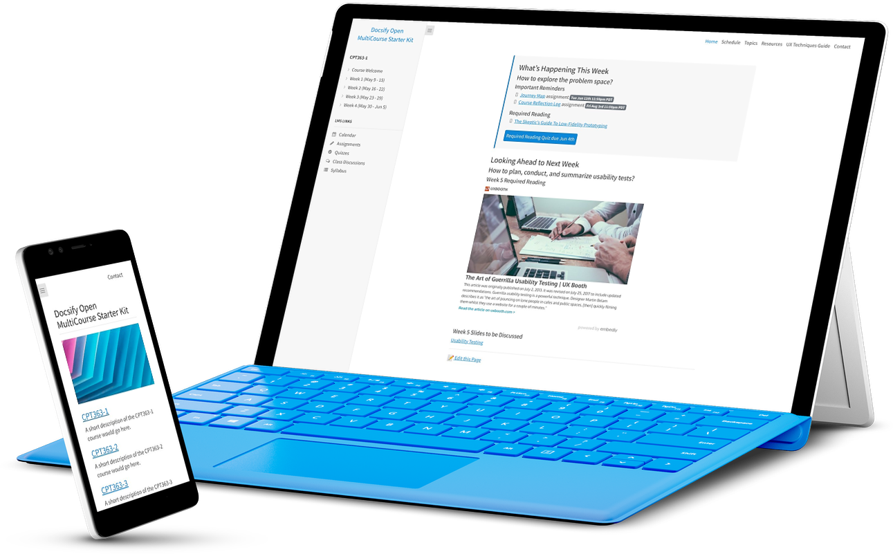 GitHub - hibbitts-design/docsify-open-multicourse-starter-kit: A MultiCourse variation of the ...