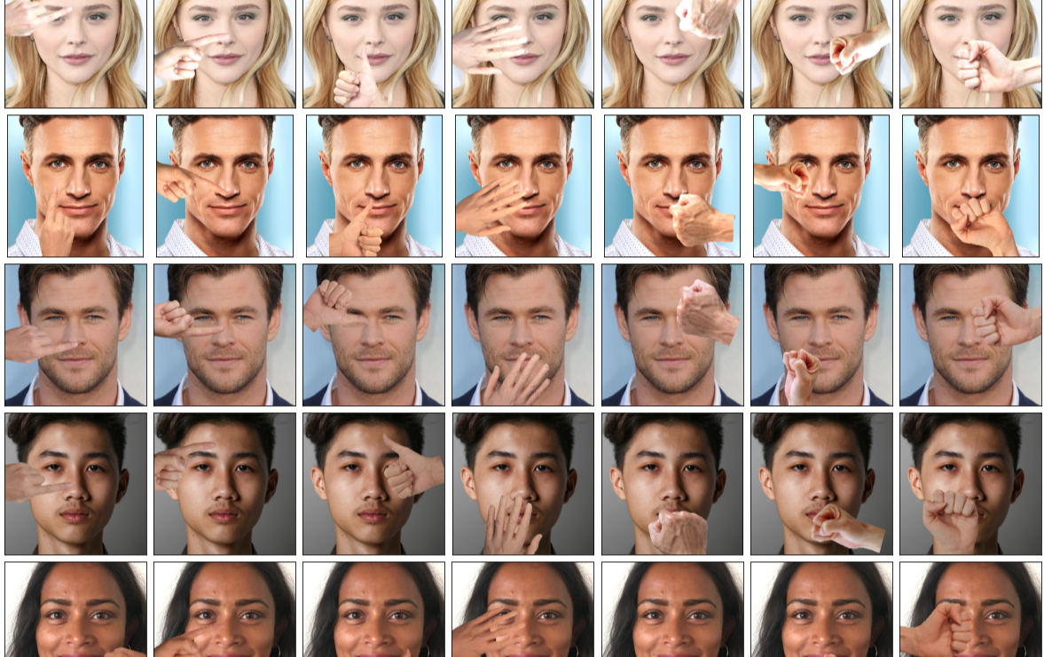 Github Nicku A Synthetic Face Occlusion Synthetic Occlusion Of Faces Using Hands Glasses