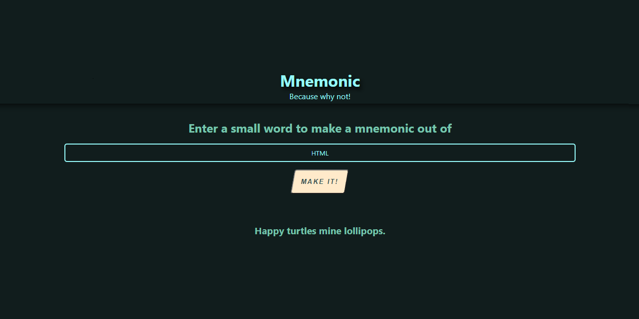GitHub - mbeckdev/mnemonic