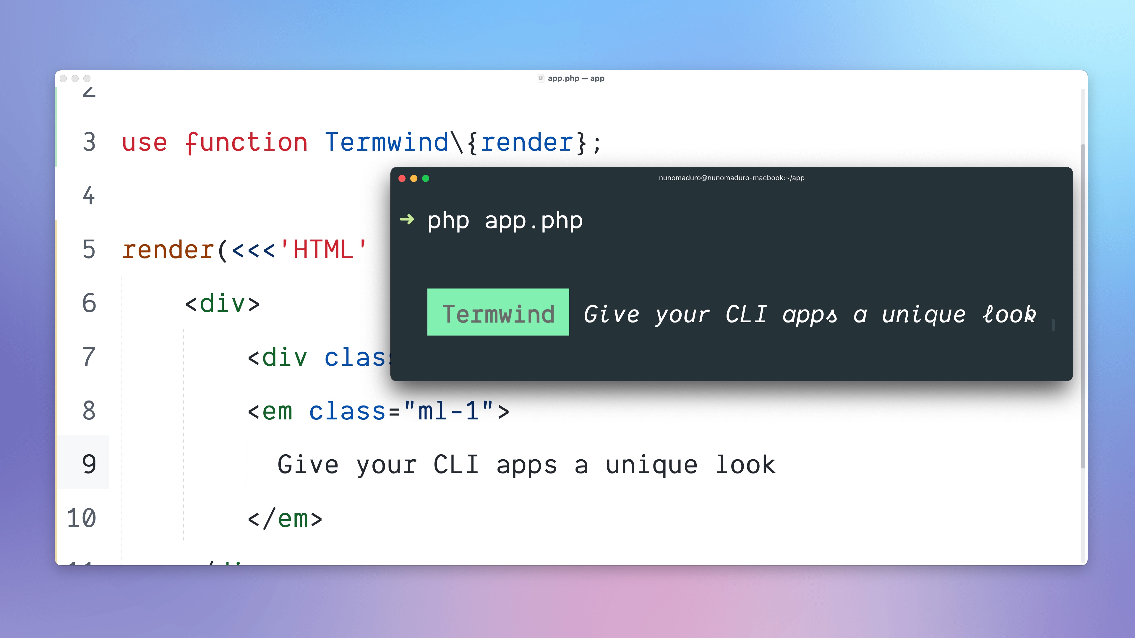 GitHub Nunomaduro termwind In Short It s Like Tailwind CSS But 