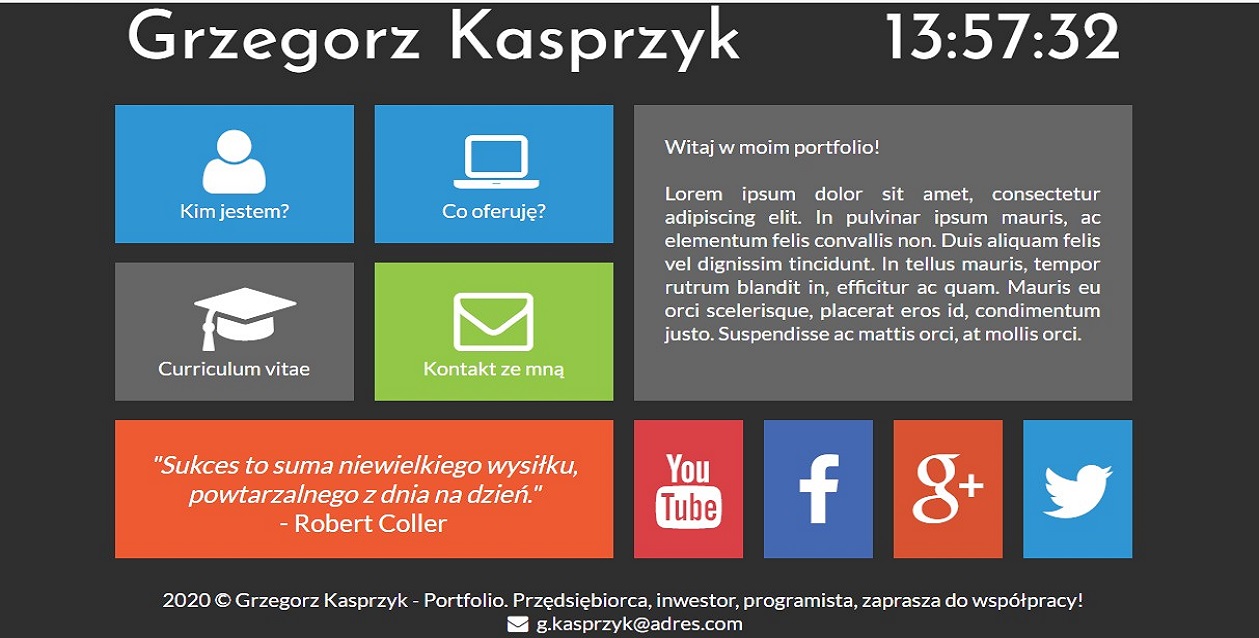 GitHub - GrzegorzKasprzyk/10-Moje-Portfolio: Web App